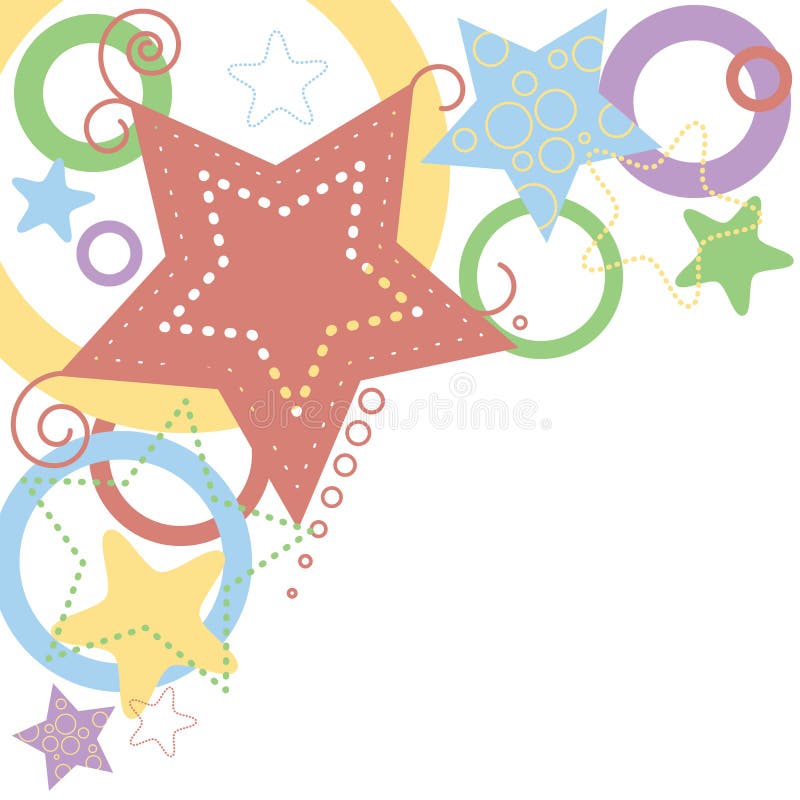 Estrellas y círculos ilustración del vector. Ilustración de amarillo ...