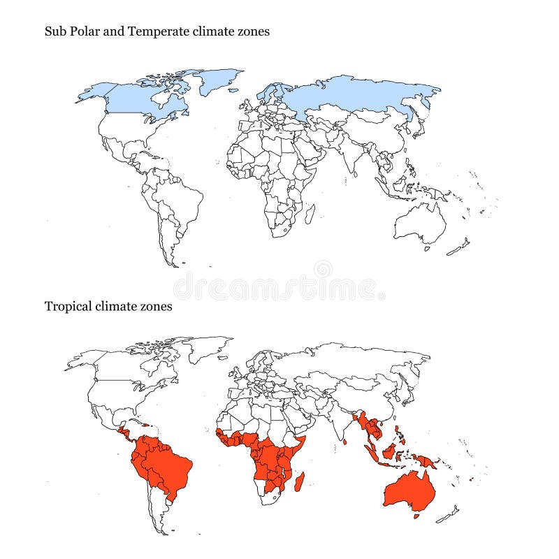 Estremi Del Programma Di Zone Climatiche Del Mondo Illustrazione ...