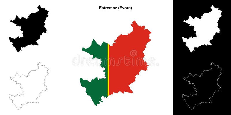 Estremoz outline map stock vector. Illustration of shape - 334993385