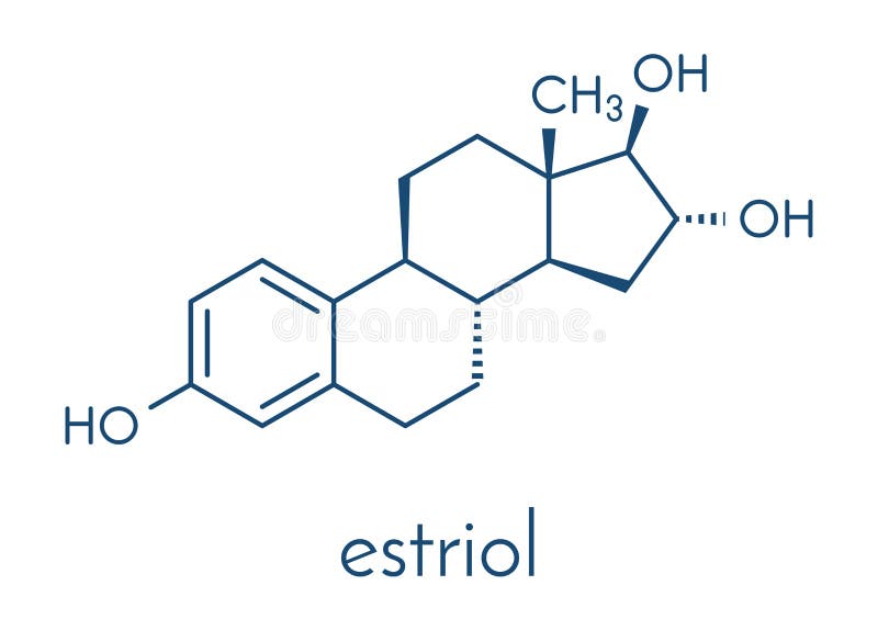 Estriol (oestriol) Human Estrogen Hormone Molecule. Atoms are ...