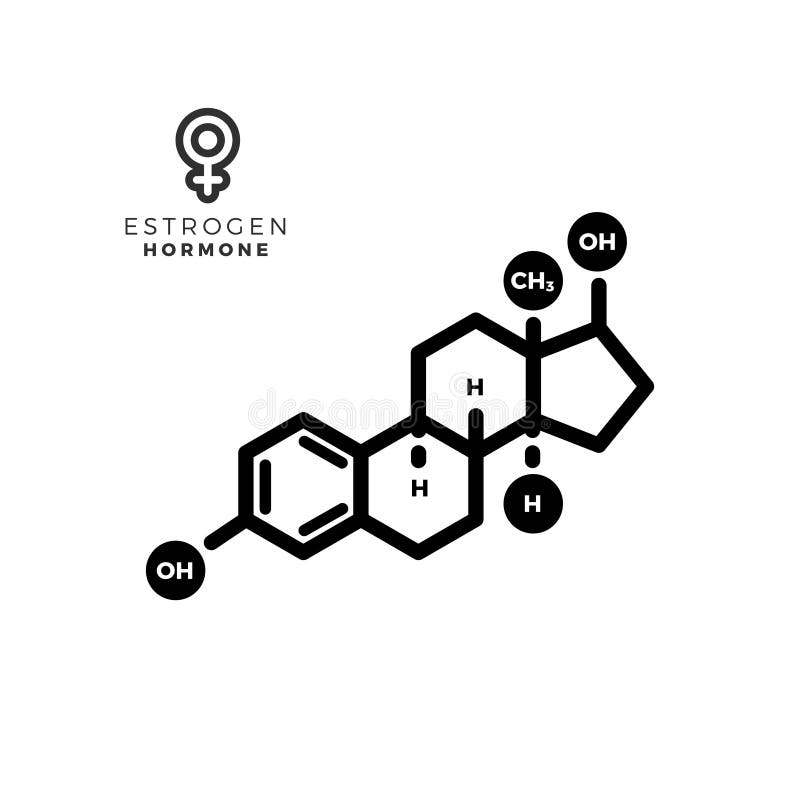 Estrogen Female Sex Hormone Molecule Isolated Vector Illustration