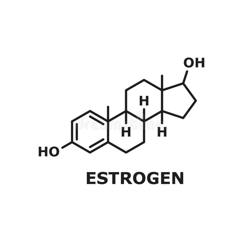 Estrogen Structural Chemical Formula Hormone Sign Stock Vector ...