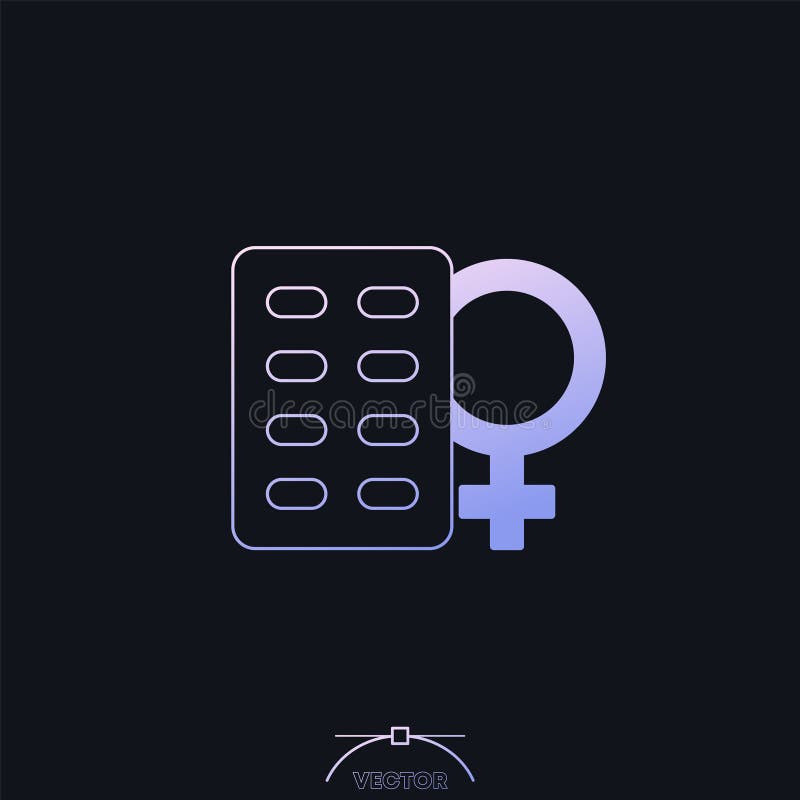 Estrogen Therapy Icon with Pills, Vector Stock Vector - Illustration of ...