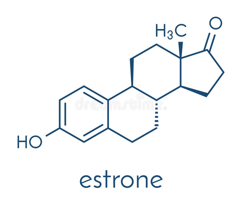 Estrone (oestrone) Human Estrogen Hormone Molecule. Atoms are ...