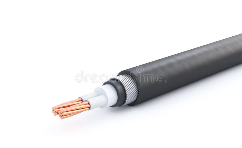 Estructura De Cable. Pieza De Cable Sobre Un Fondo Blanco Stock de ...