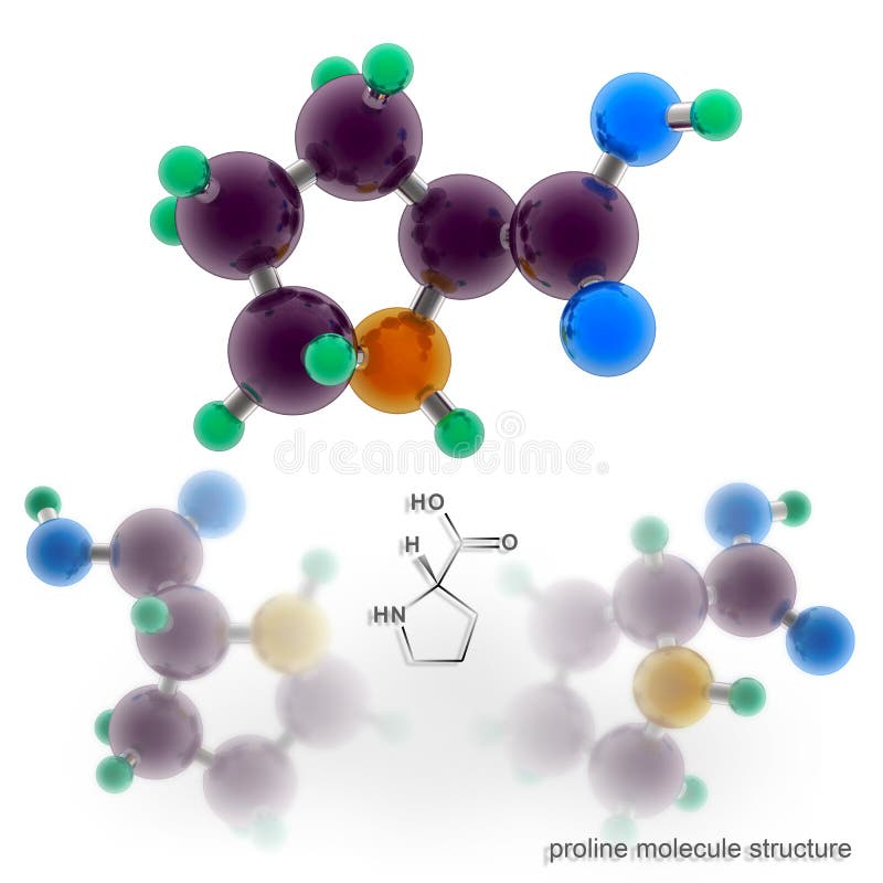 Molécula de la prolina stock de ilustración. Ilustración de ciencia ...