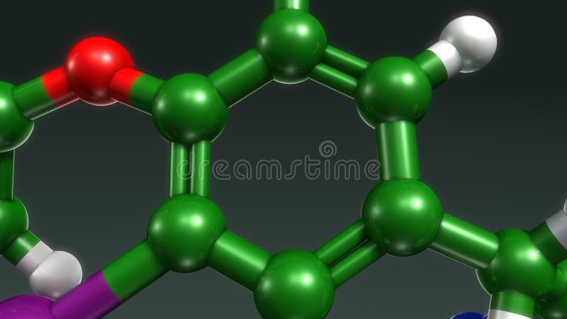 Molécula De La Hormona De La Tiroxina, Estructura Química. Imagen de ...