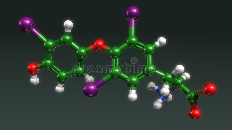 Molécula De La Hormona De La Tiroxina, Estructura Química. Imagen de ...