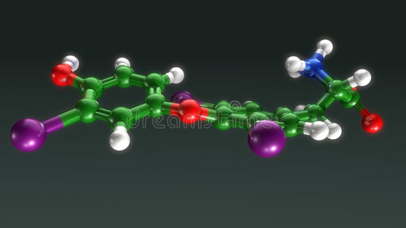 Molécula De La Hormona De La Tiroxina, Estructura Química. Imagen de ...