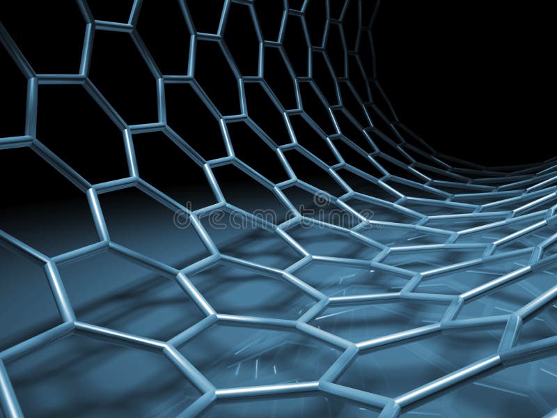 Estructura Hexagonal Azul Del Tubo De La Malla 3d Stock de ilustración ...
