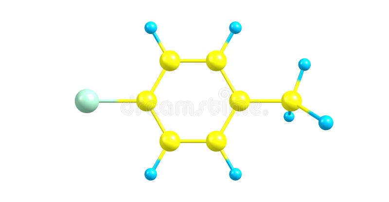 Estructura Molecular 4-chlorotoluene Aislada En Blanco Stock de ...