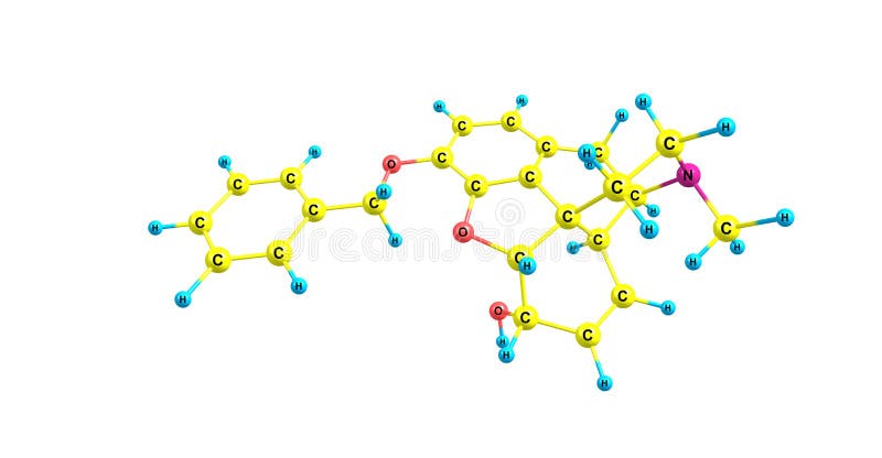 Estructura Molecular De Benzylmorphine Aislada En Blanco Stock de ...