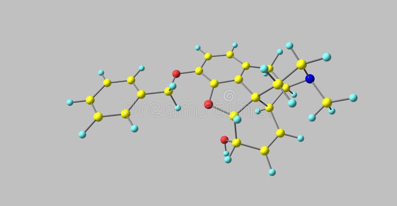 Estructura Molecular De Benzylmorphine Aislada En Gris Stock de ...