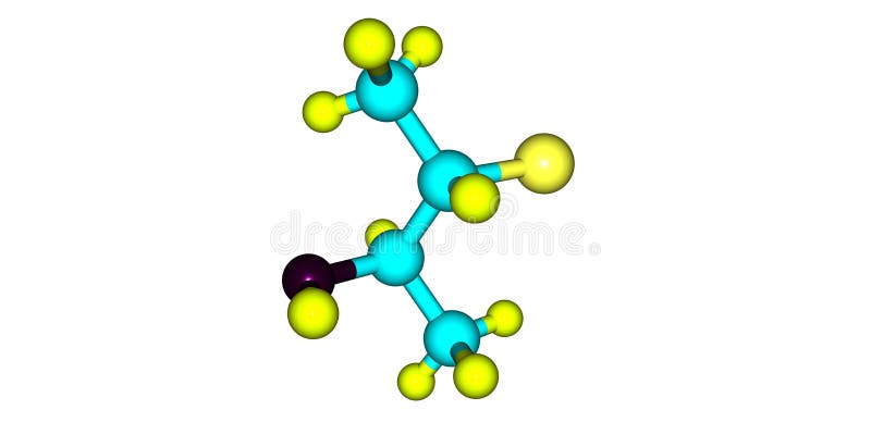Estructura Molecular De Bromobutanol Aislada En Blanco Stock de ...