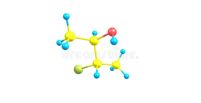 Estructura Molecular De Bromobutanol Aislada En Blanco Stock de ...