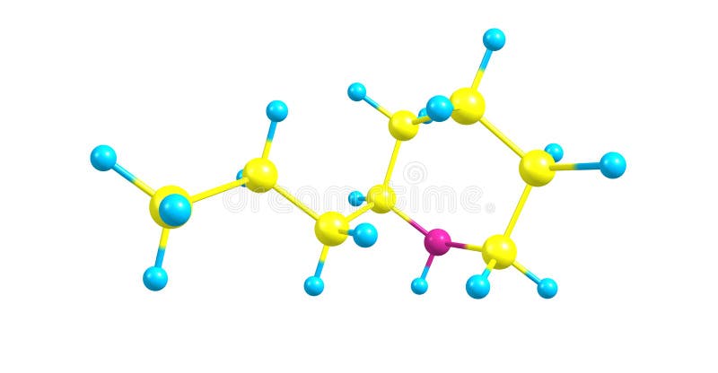 Estructura Molecular De Coniine Aislada En Blanco Stock de ilustración ...