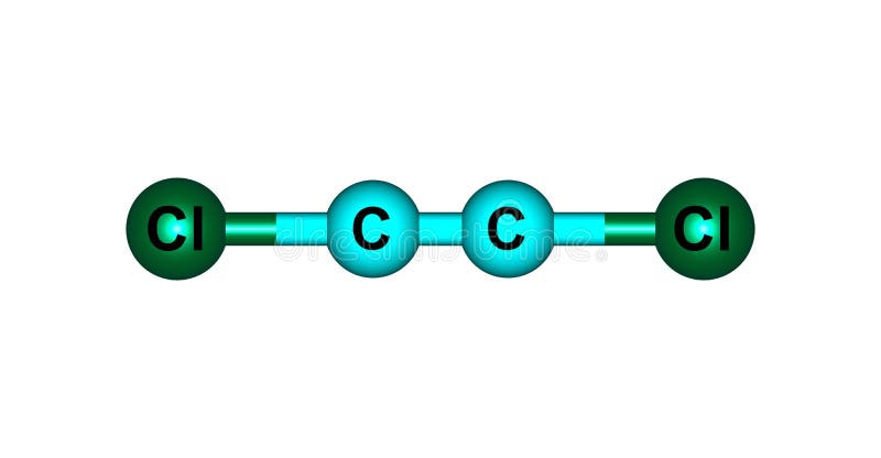 Estructura Molecular De Dichloroacetylene En Blanco Stock de ...