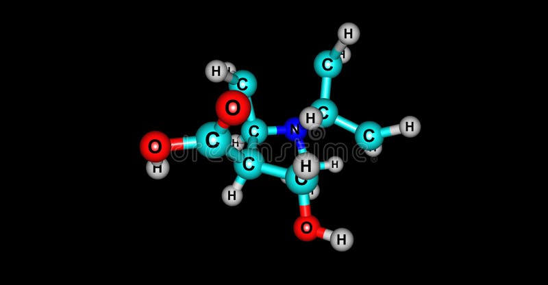 Molécula Alcaloide De Coca Ecgonina. Metabolito De La Cocaína. Fórmula ...