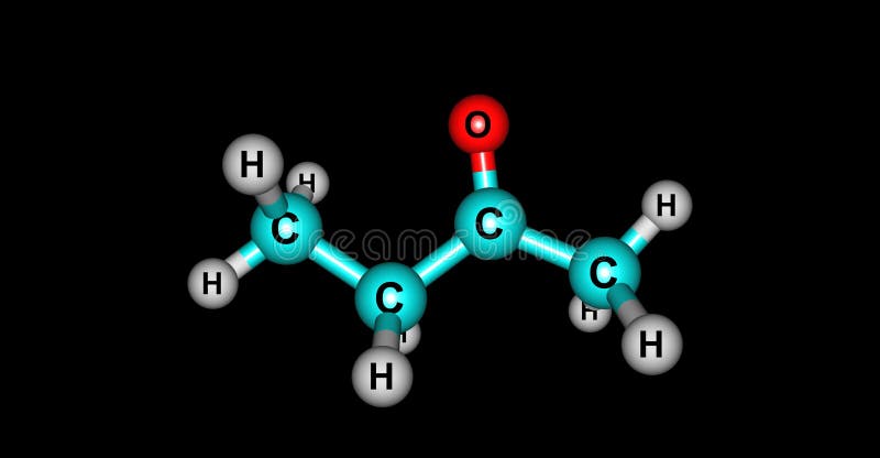 Estructura Molecular De La Butanona Aislada En Negro Stock de ...