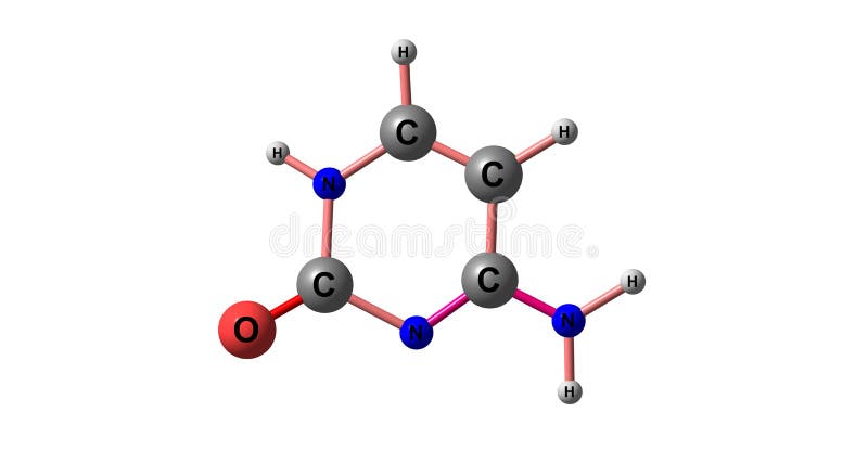 Estructura Molecular De La Citosina Aislada En El Fondo Blanco Stock de ...