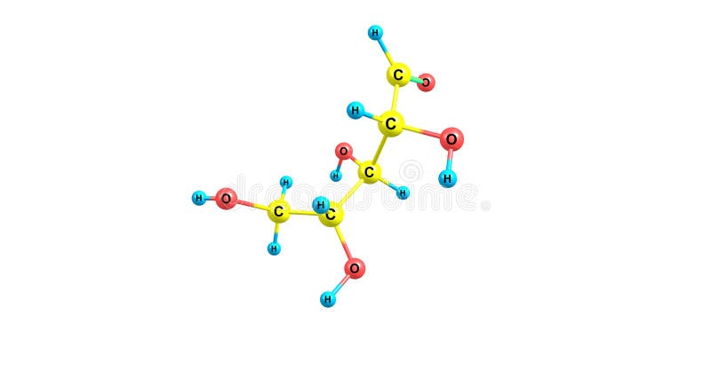 Estructura Molecular De La Ribosa Aislada En Blanco Stock de ...