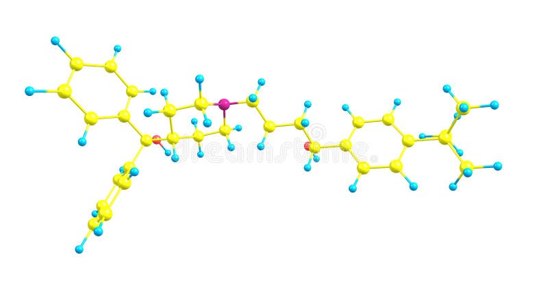 Estructura Molecular De Terfenadine Aislada En Blanco Stock de ...