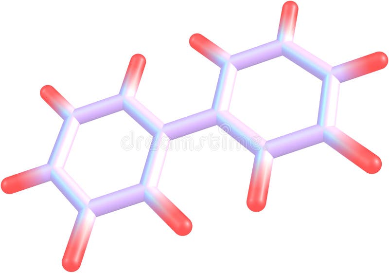 Estructura Molecular Del Bifenil En El Fondo Blanco Stock de ...