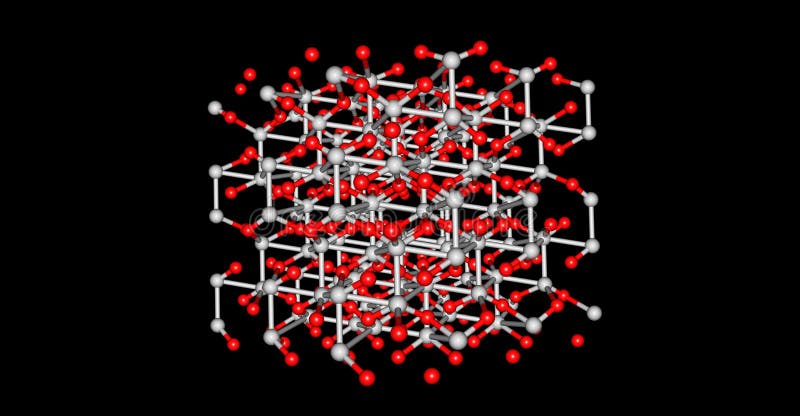 Estructura Molecular Del Corindón Aislada En Negro Stock de ilustración ...