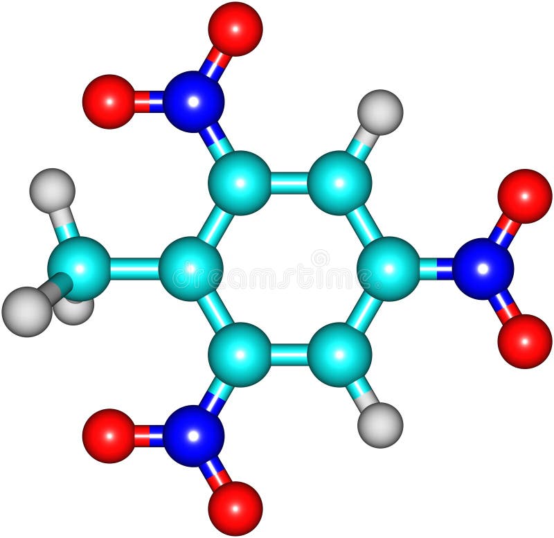 Estructura Molecular Del Trinitrotolueno En El Fondo Blanco Stock de ...