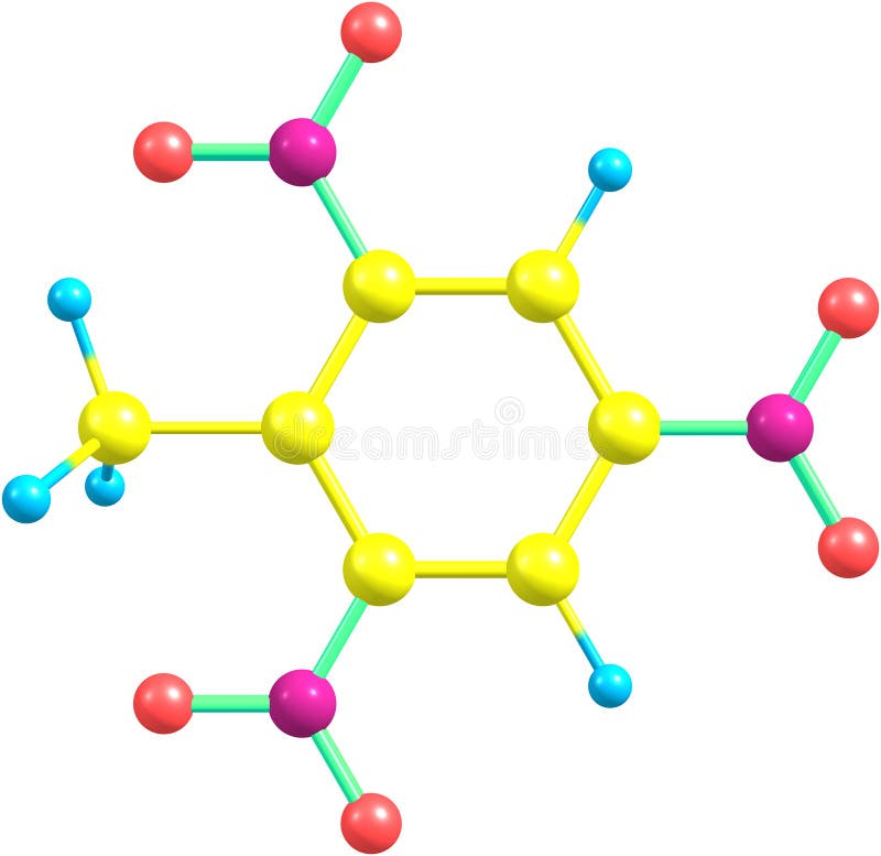 Molécula Explosiva De Tnt De Trinitrotolueno Stock de ilustración ...