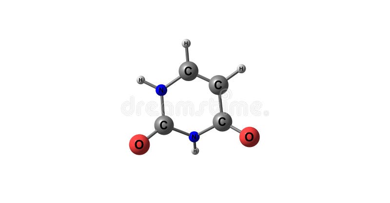 Estructura Molecular Del Uracilo Aislada En Blanco Stock de ilustración ...