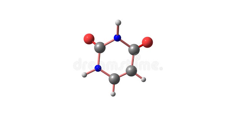Estructura Molecular Del Uracilo Aislada En Blanco Stock de ilustración ...