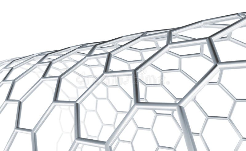 Estructura Molecular Hexagonal, Enrejado De 3 D Stock de ilustración ...