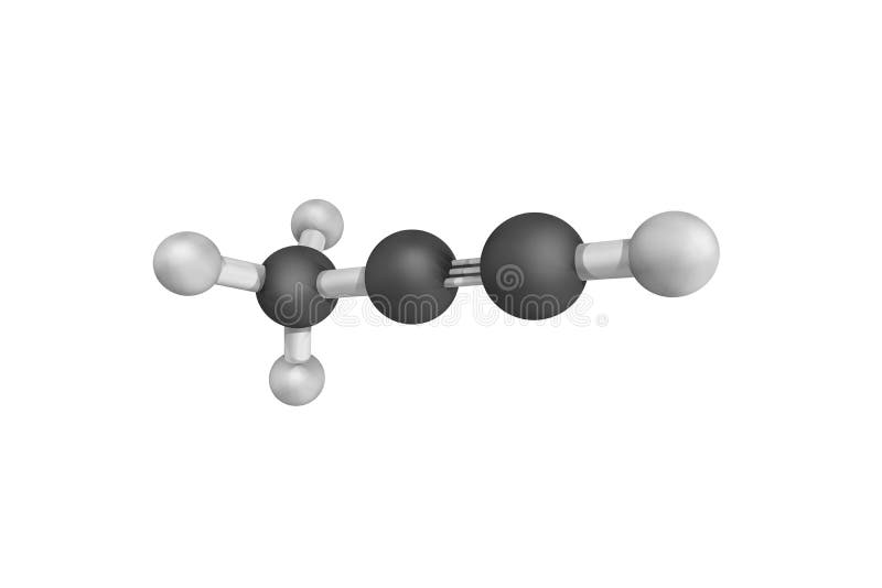 Estrutura 3d Do Methylacetylene De Propyne, Um Alkyne Ilustração Stock ...