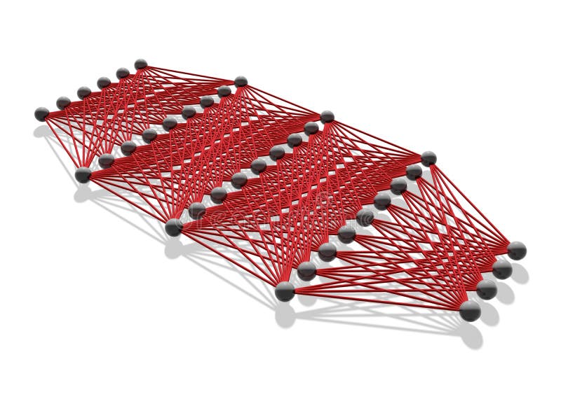 Rede Neural Artificial Profunda, Esquema Ilustração Stock - Ilustração ...