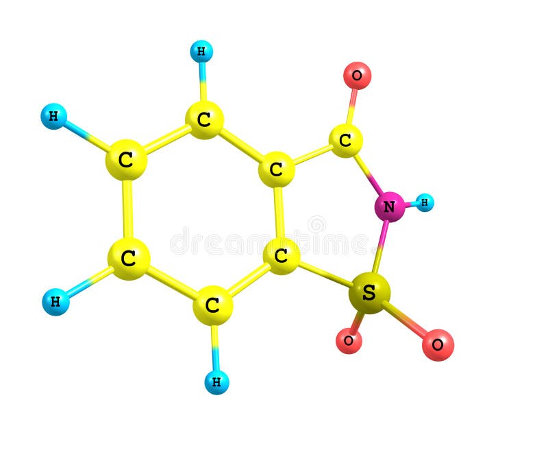 Estrutura Molecular Da Sacarina No Fundo Branco Ilustração Stock ...