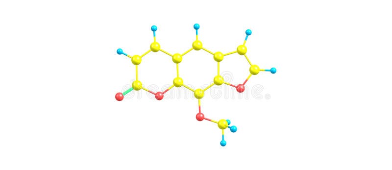 Estrutura Molecular De Methoxsalen Isolada No Branco Foto de Stock ...