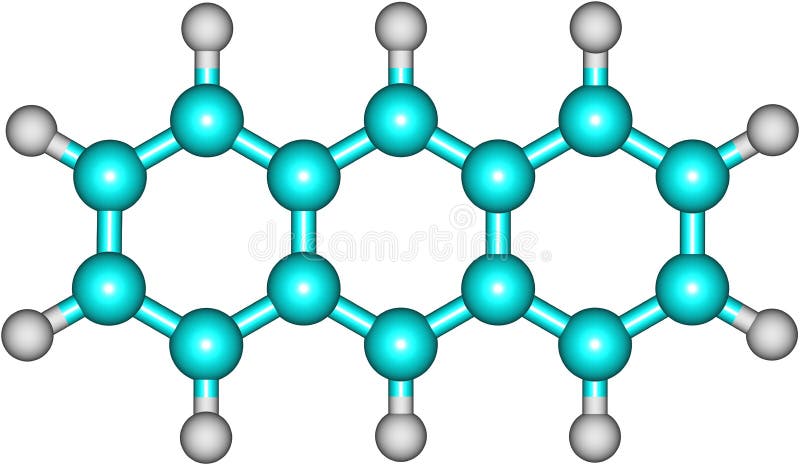 Estrutura Molecular Do Antraceno No Fundo Branco Ilustração Stock ...