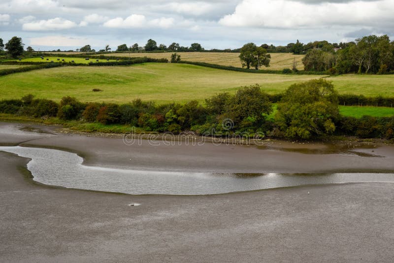 Estuary Landscape at Low Tide when the River Bed is Visible Stock Photo ...