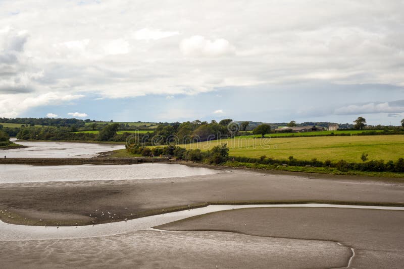 Estuary Landscape at Low Tide when the River Bed is Visible Stock Image ...