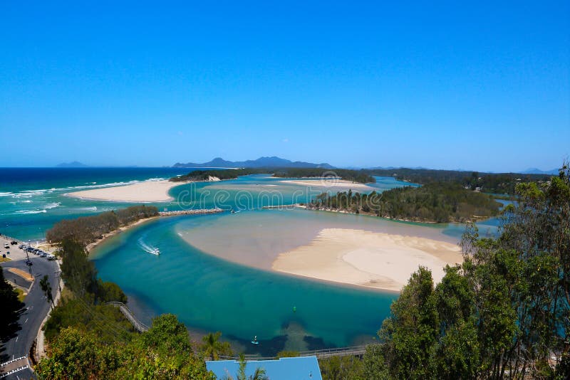 Estuary View of Beach on Coast Stock Photo - Image of coast, cape ...