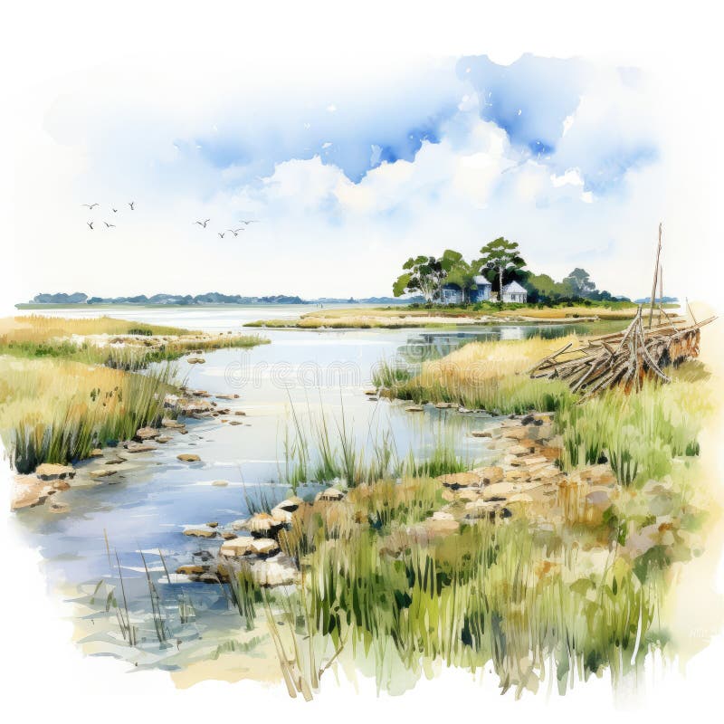 Estuary stock illustration. Illustration of portrait - 328677076