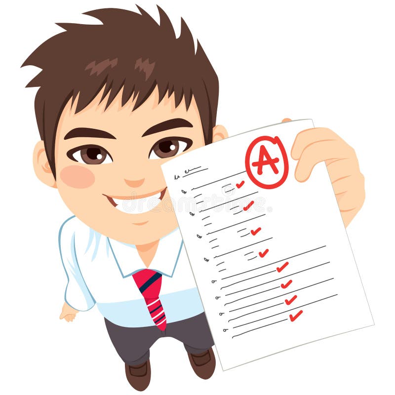 Estudante Boy Um Resultado Do Exame Ilustração do Vetor - Ilustração de ...