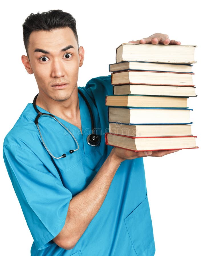 Estudante De Medicina Com Livros Imagem de Stock - Imagem de atrativo ...
