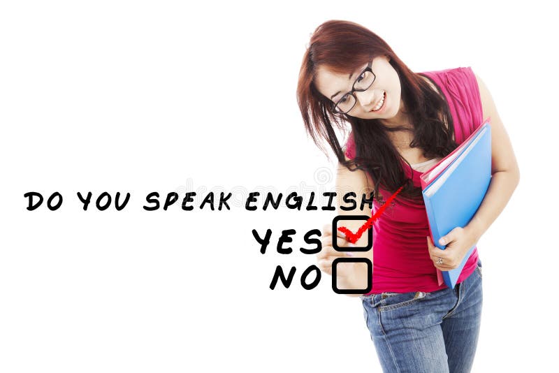 El Estudiante Inglés Escribe Un Texto En Whiteboard Imagen de archivo ...