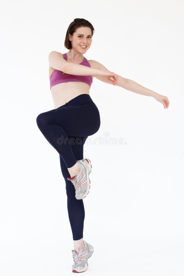 Estudio Tirado De Ejercitar a La Mujer Imagen de archivo - Imagen de ...