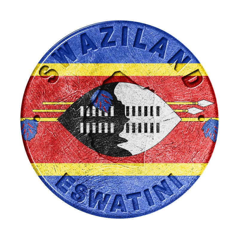 Eswatini Flag Button with Map Stock Illustration - Illustration of ...