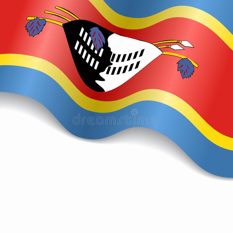 Eswatini Flag Wavy Abstract Background Vector Illustration Stock