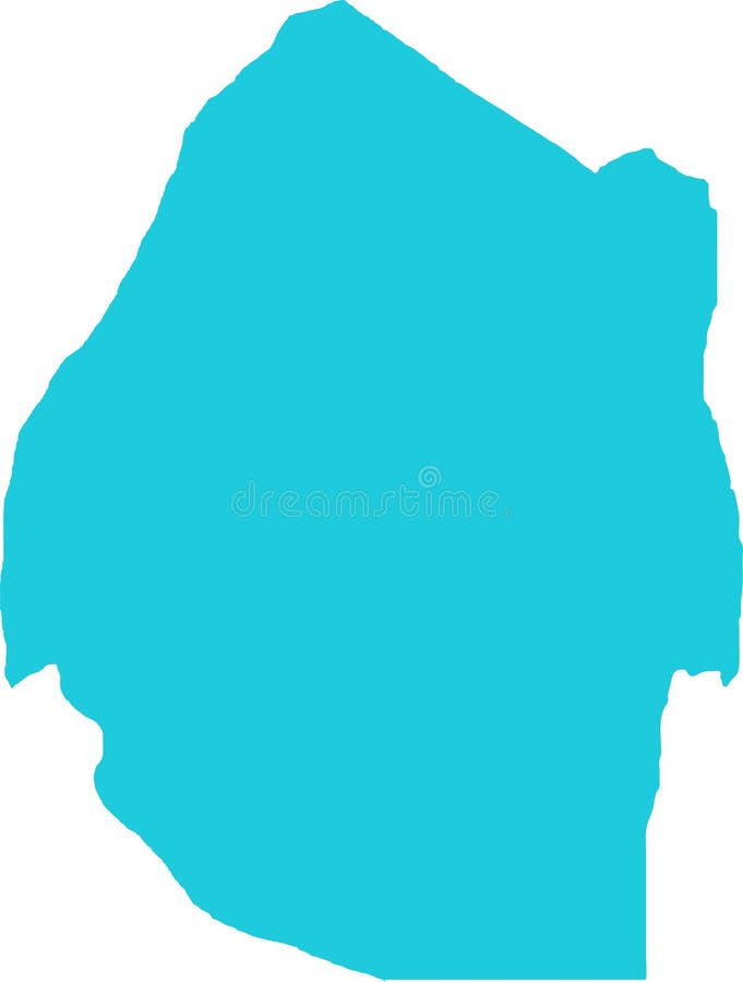 Eswatini MAP in Blue, Country Map, Eswatini, Border Map, Border Line of ...