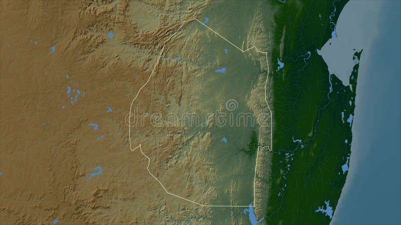 Eswatini Outlined. Physical Stock Illustration - Illustration of contour, division: 302592316